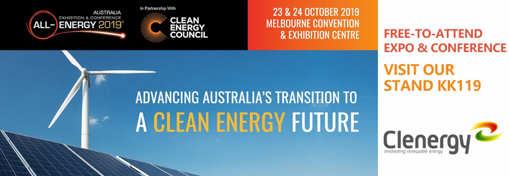 Join Clenergy at Booth KK119 at All-Energy Australia